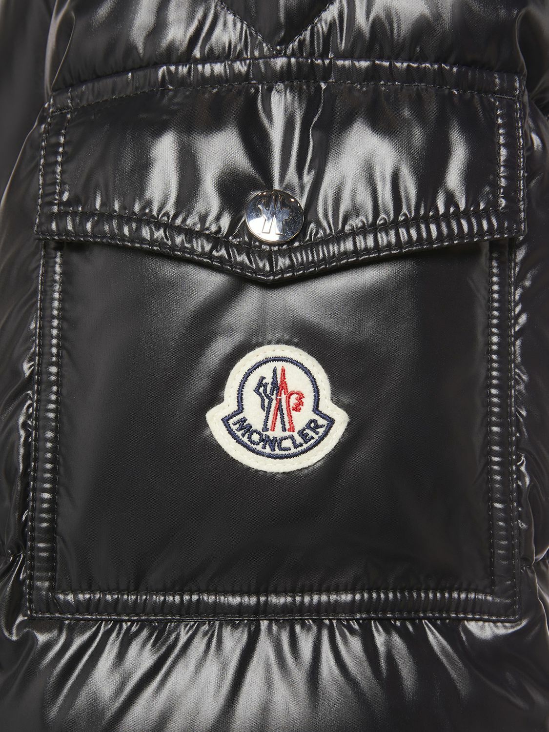 MONCLER - Hanoverian Nylon Long Down Jacket Moncler