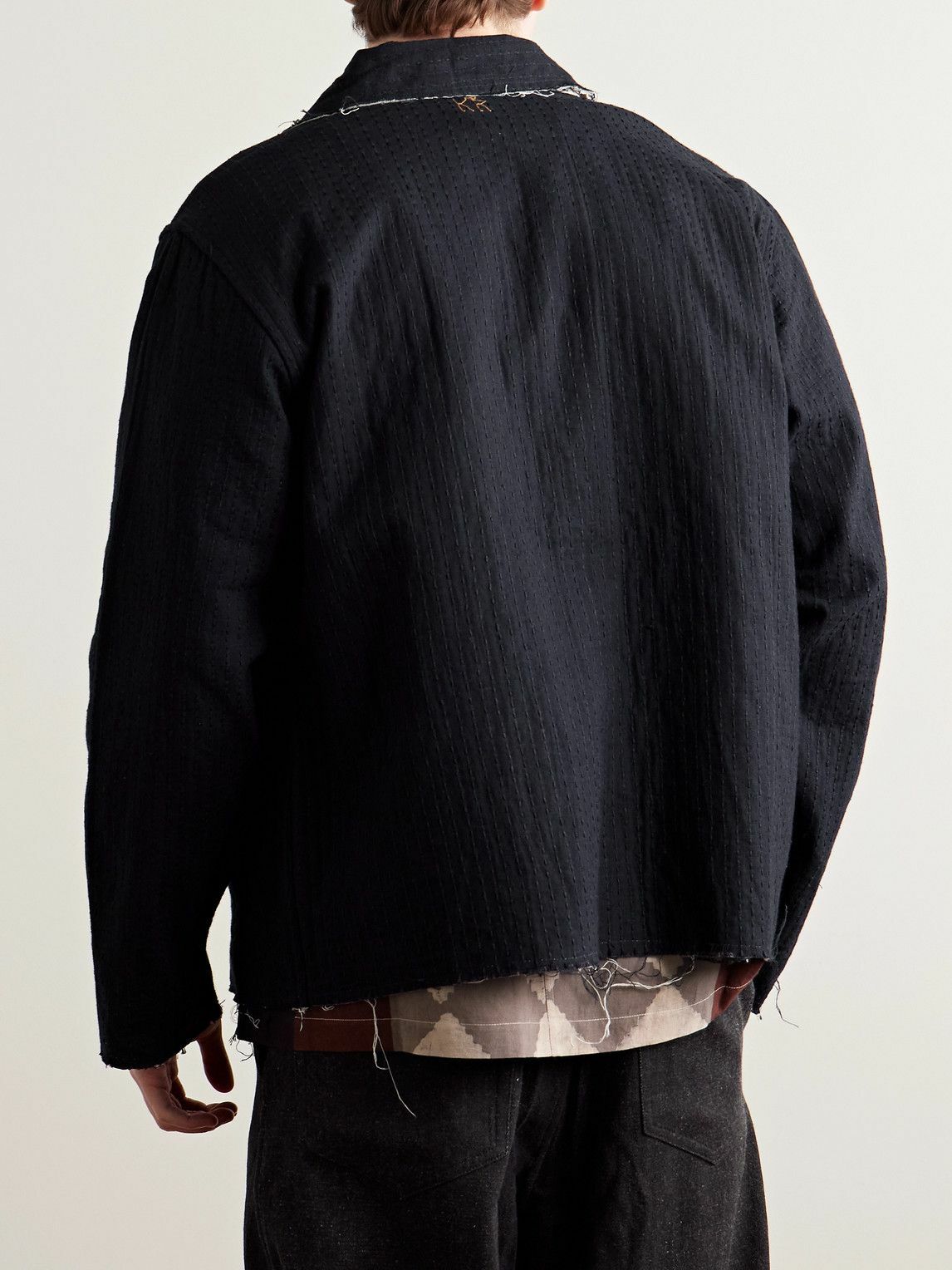 Kartik Research - Reversible Frayed Embroidered Cotton-Voile Jacket ...