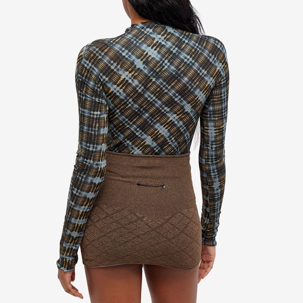 KNWLS Women's Halcyon Long Sleeve Top in Bleach Plaid KNWLS