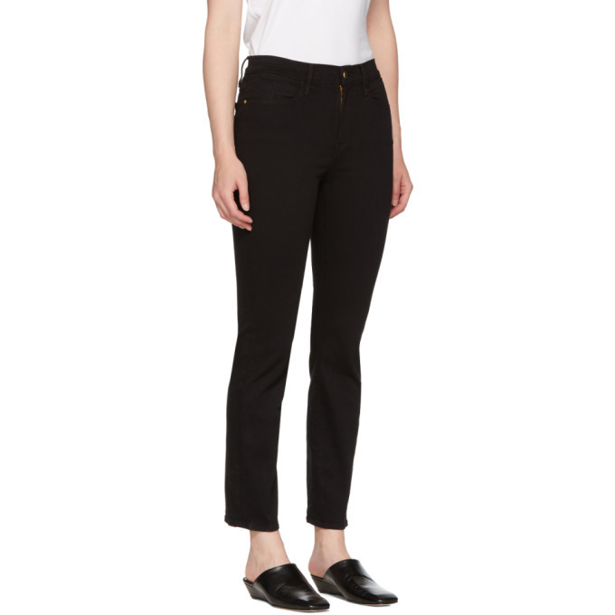 Frame Black Le High Straight Jeans Frame Denim