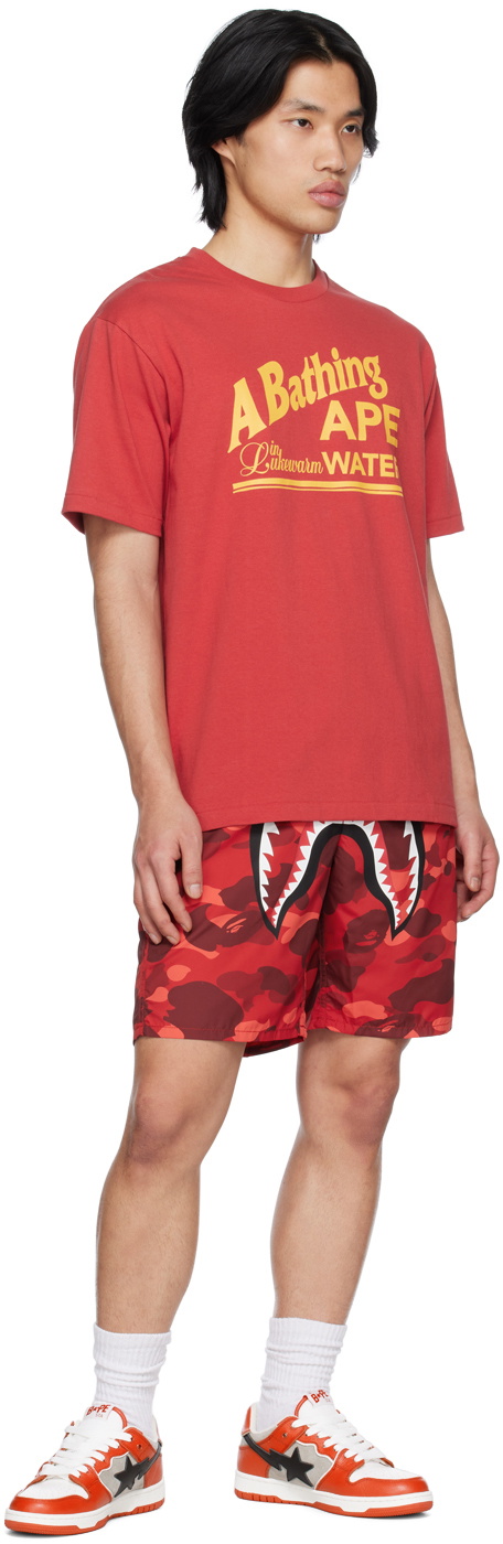 BAPE Red Printed T-Shirt A Bathing Ape