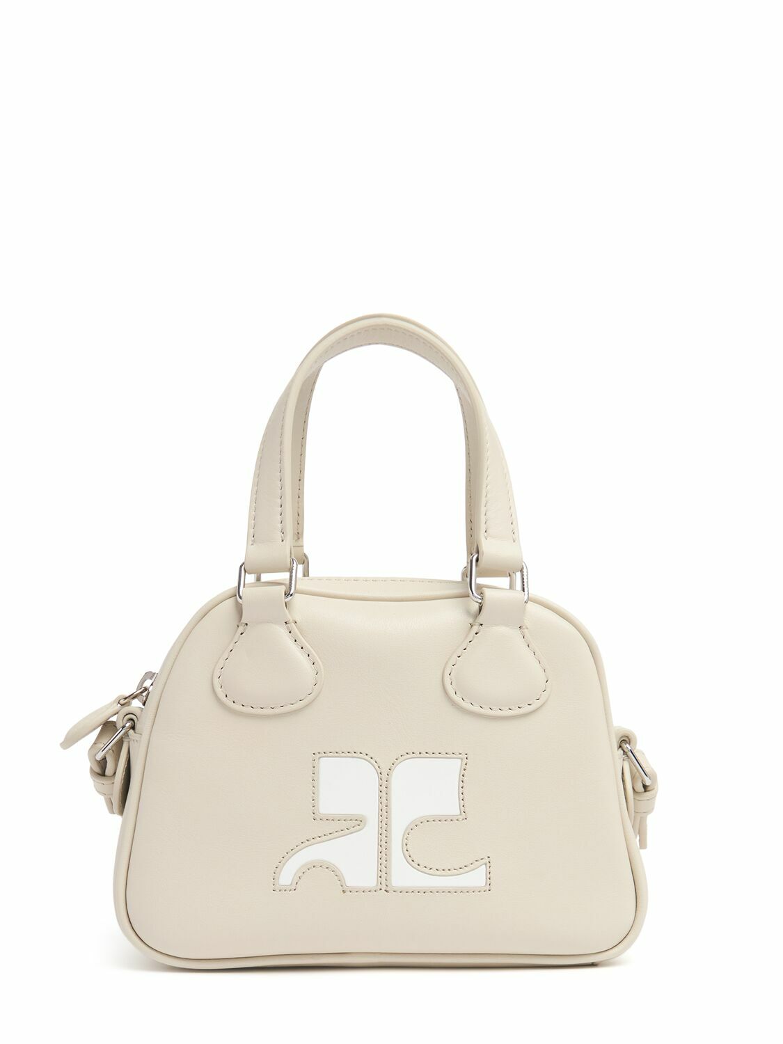 COURREGES Mini Reedition Bowling Leather Bag Courreges