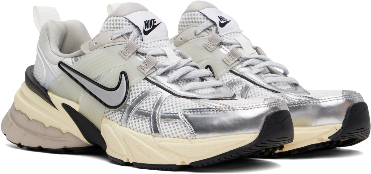 Nike White & Silver V2K Run Sneakers Nike