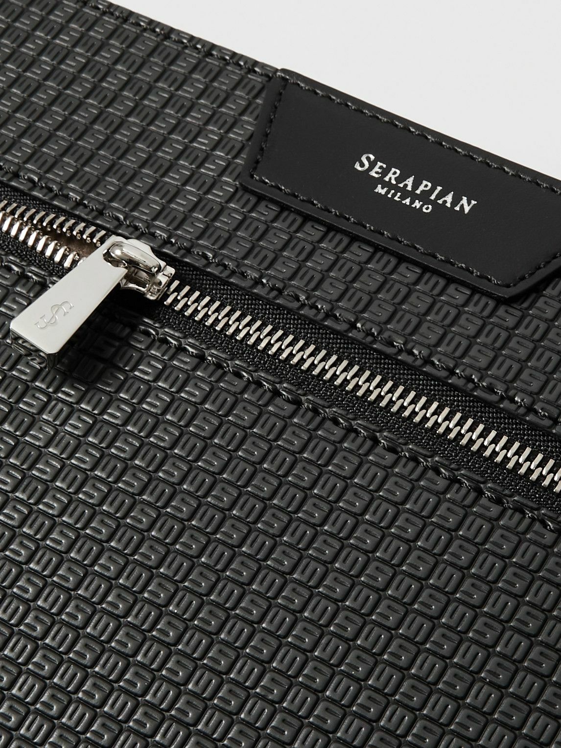 Serapian - Stepan Leather-Trimmed Coated-Canvas Pouch Serapian
