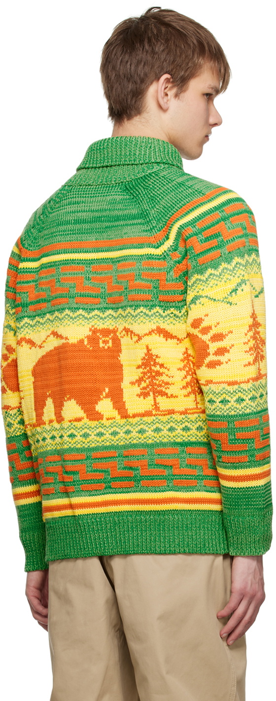 Junya Watanabe Green Button-Up Cardigan Junya Watanabe