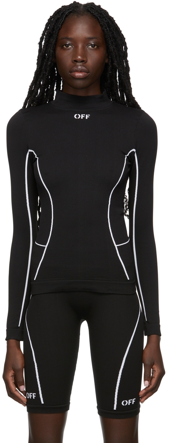 Off-White Black Active Seamless Sport Top Off-White