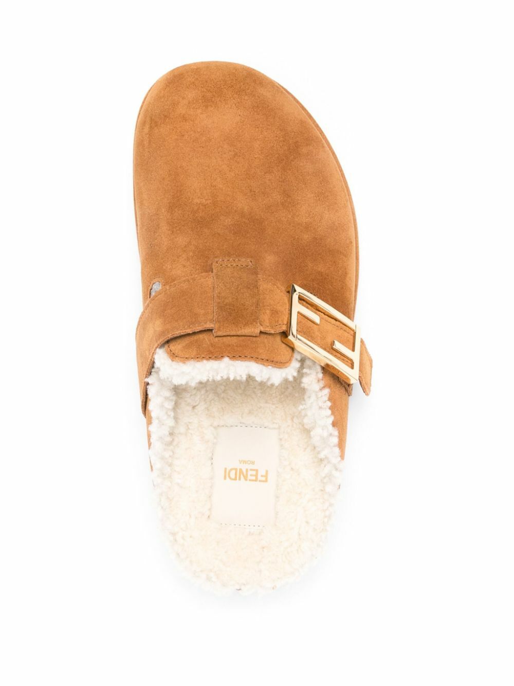 FENDI Brown Fendi Feel Suede Slippers Fendi