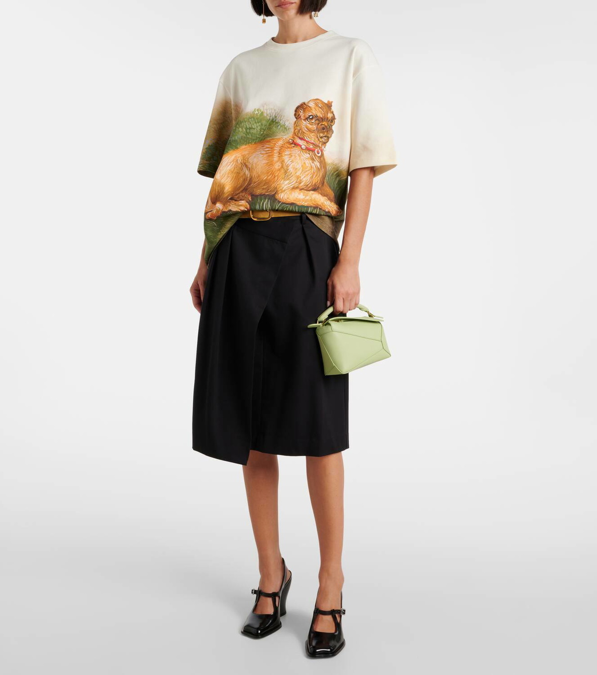 Loewe Wrap cotton and silk midi skirt Loewe