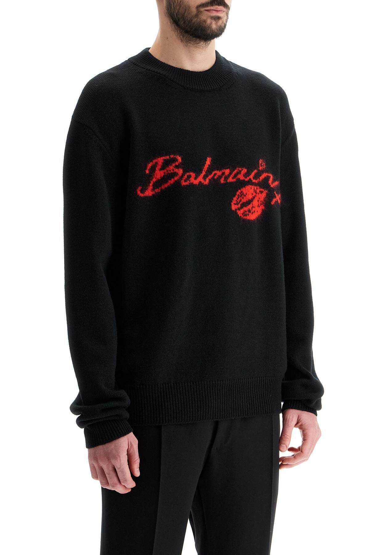 BALMAIN me sweater in wool by balmain Black Balmain
