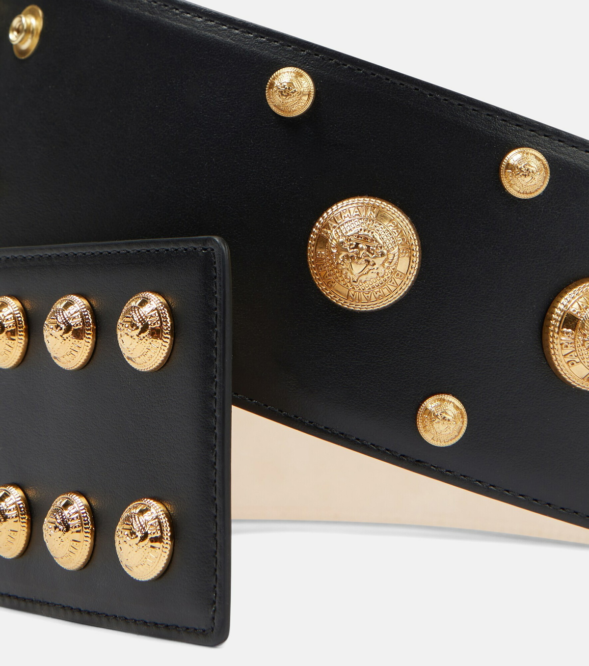 Balmain - Embellished leather belt Balmain