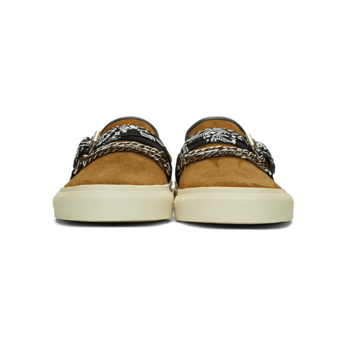Amiri Brown Suede Bandana Sneakers Amiri