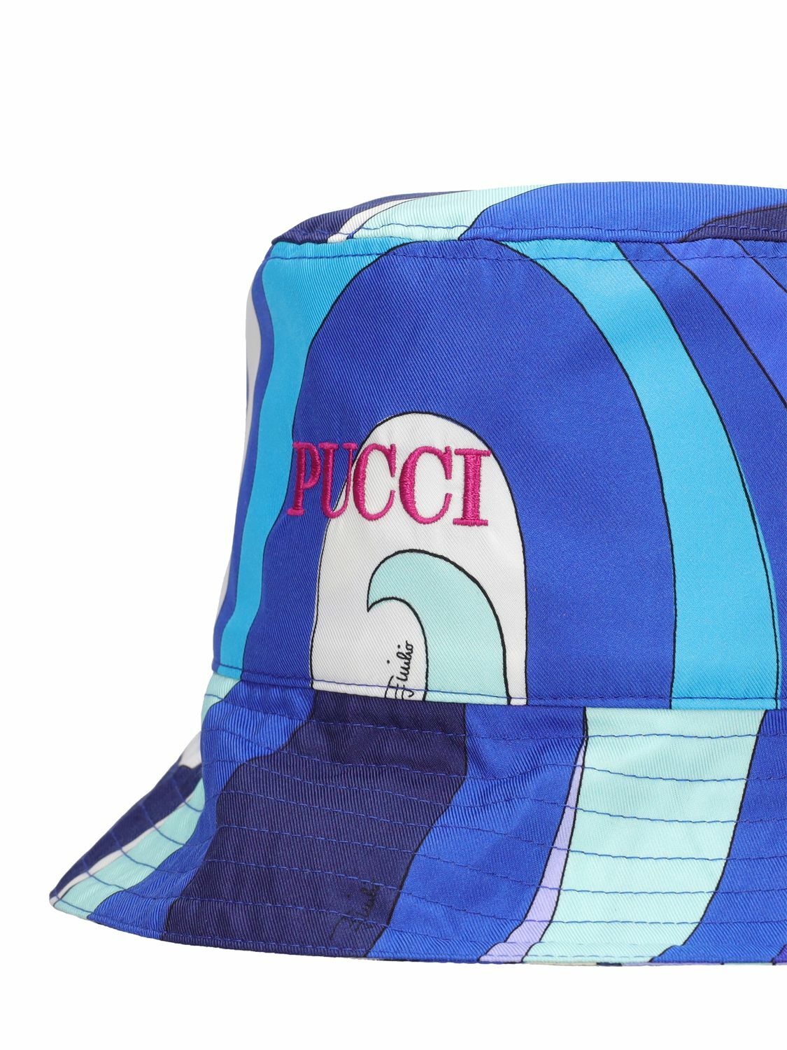 PUCCI Reversible Printed Silk Twill Bucket Hat Emilio Pucci
