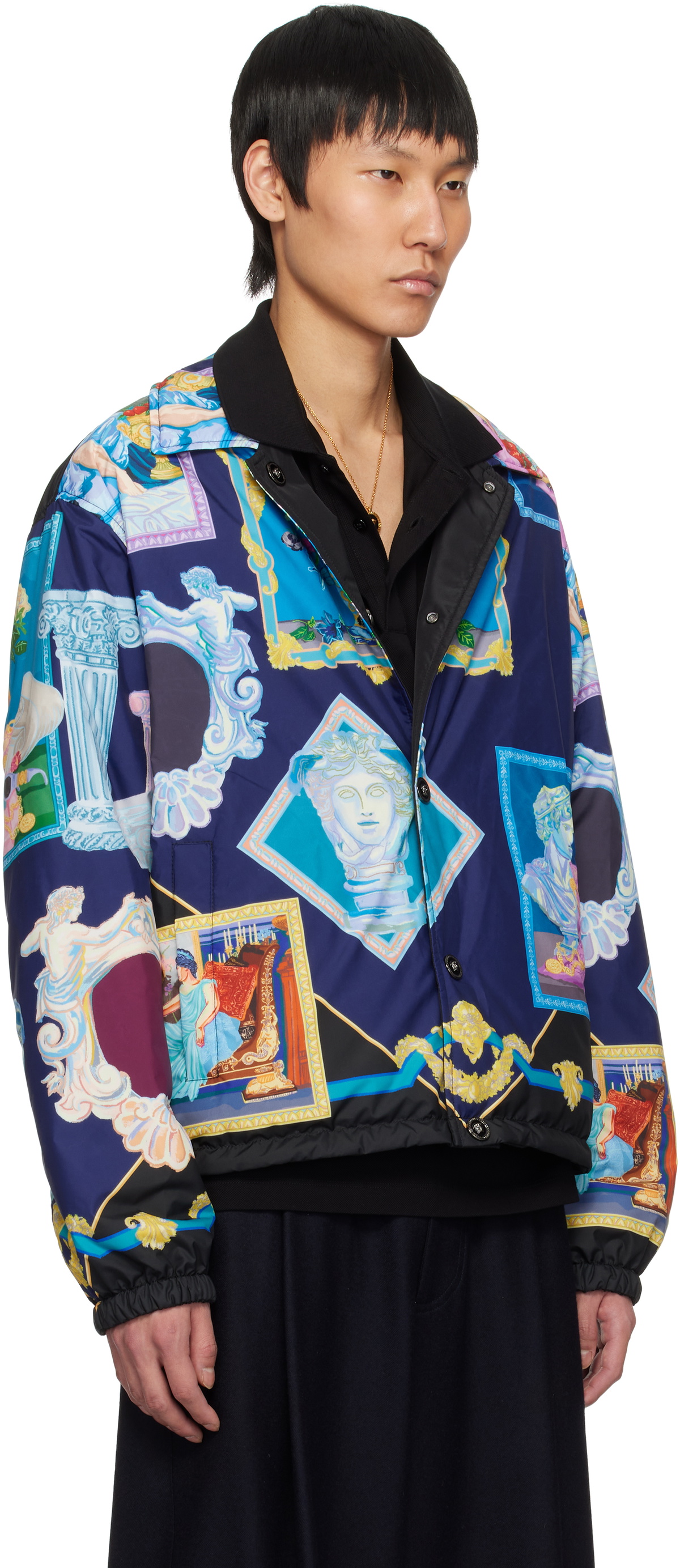 Versace Multicolor 'Versace Gallery' Reversible Blouson Jacket Versace