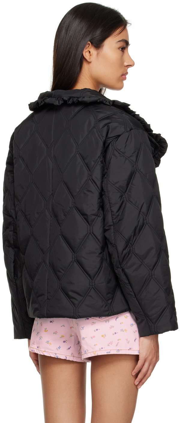 GANNI Black Quilted Jacket GANNI
