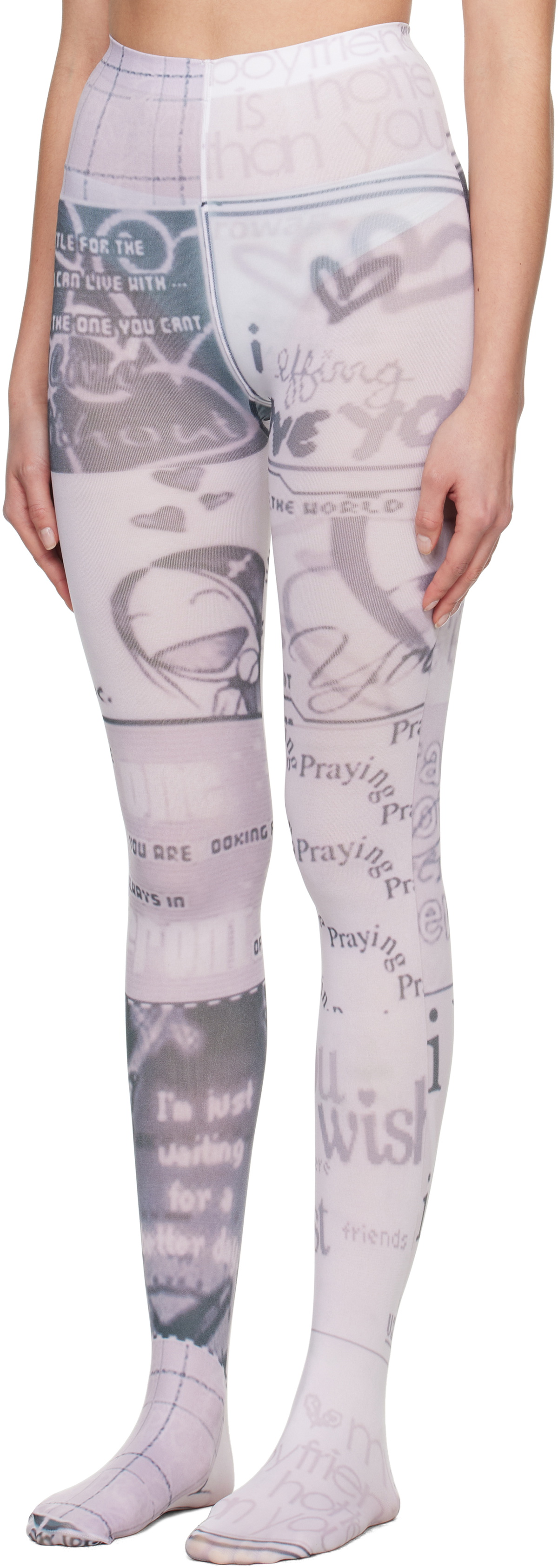 Praying SSENSE Exclusive White Comic Tights Praying