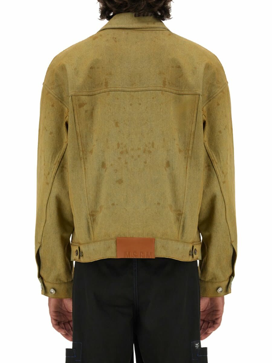 MSGM Denim Jacket Dyed In Tea MSGM