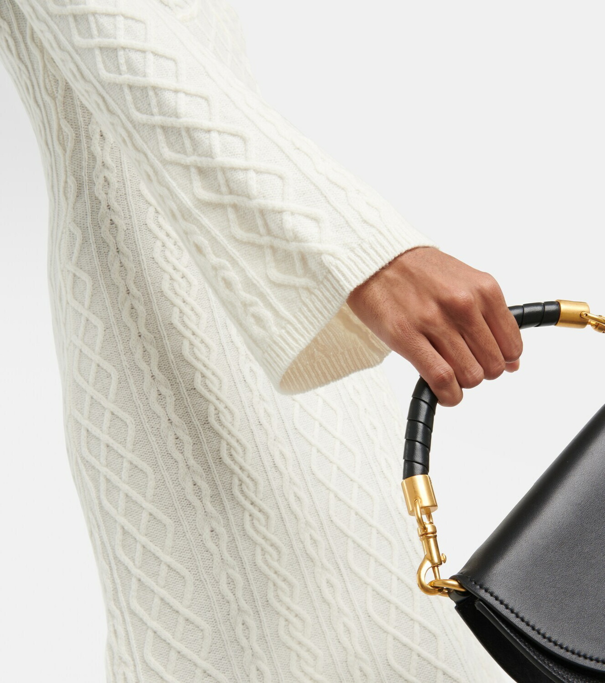 Chloé Cable-knit wool and cashmere midi dress Chloe