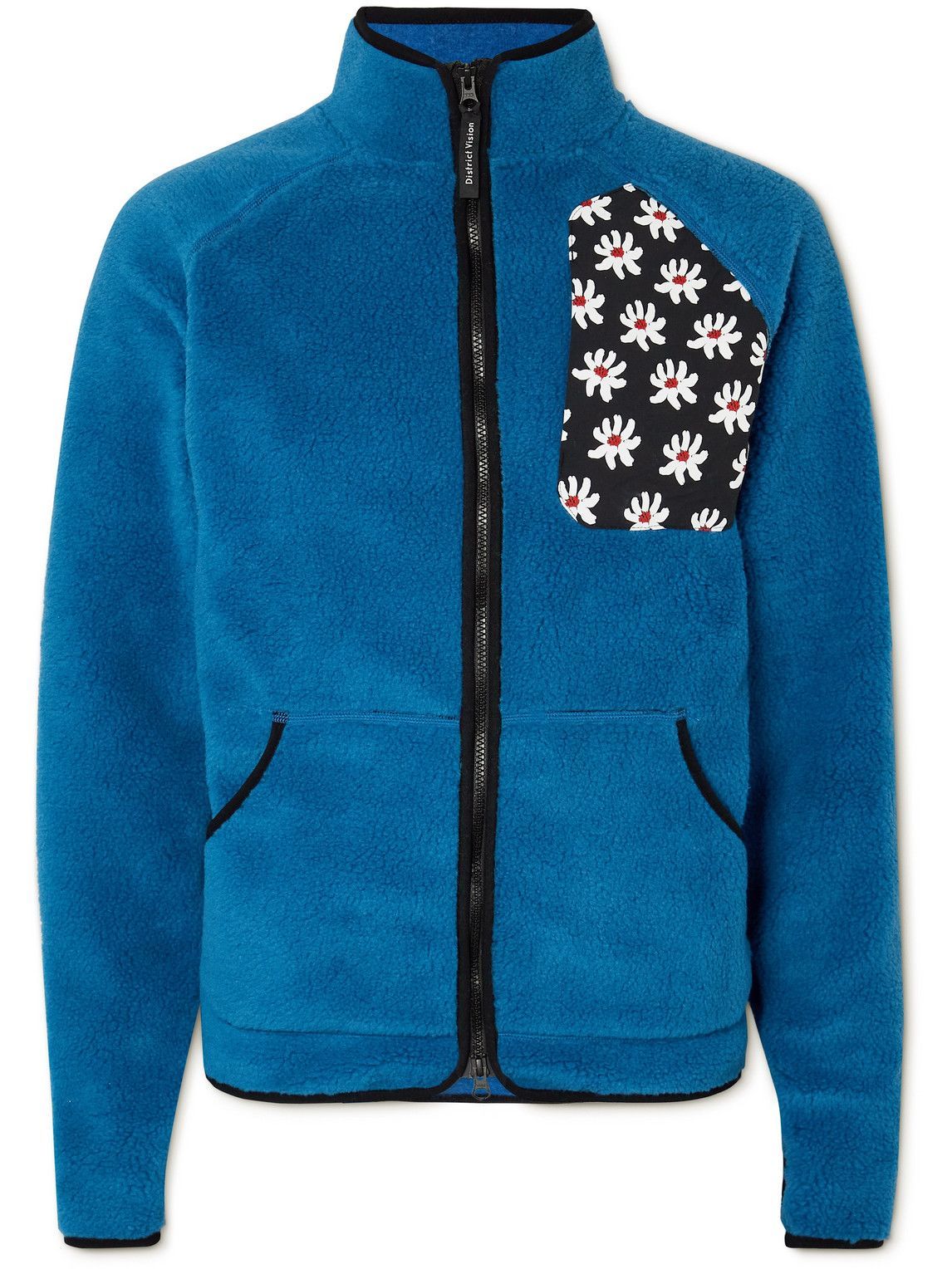 DISTRICT VISION - Greg Shell-Trimmed Fleece Running Jacket - Blue ...