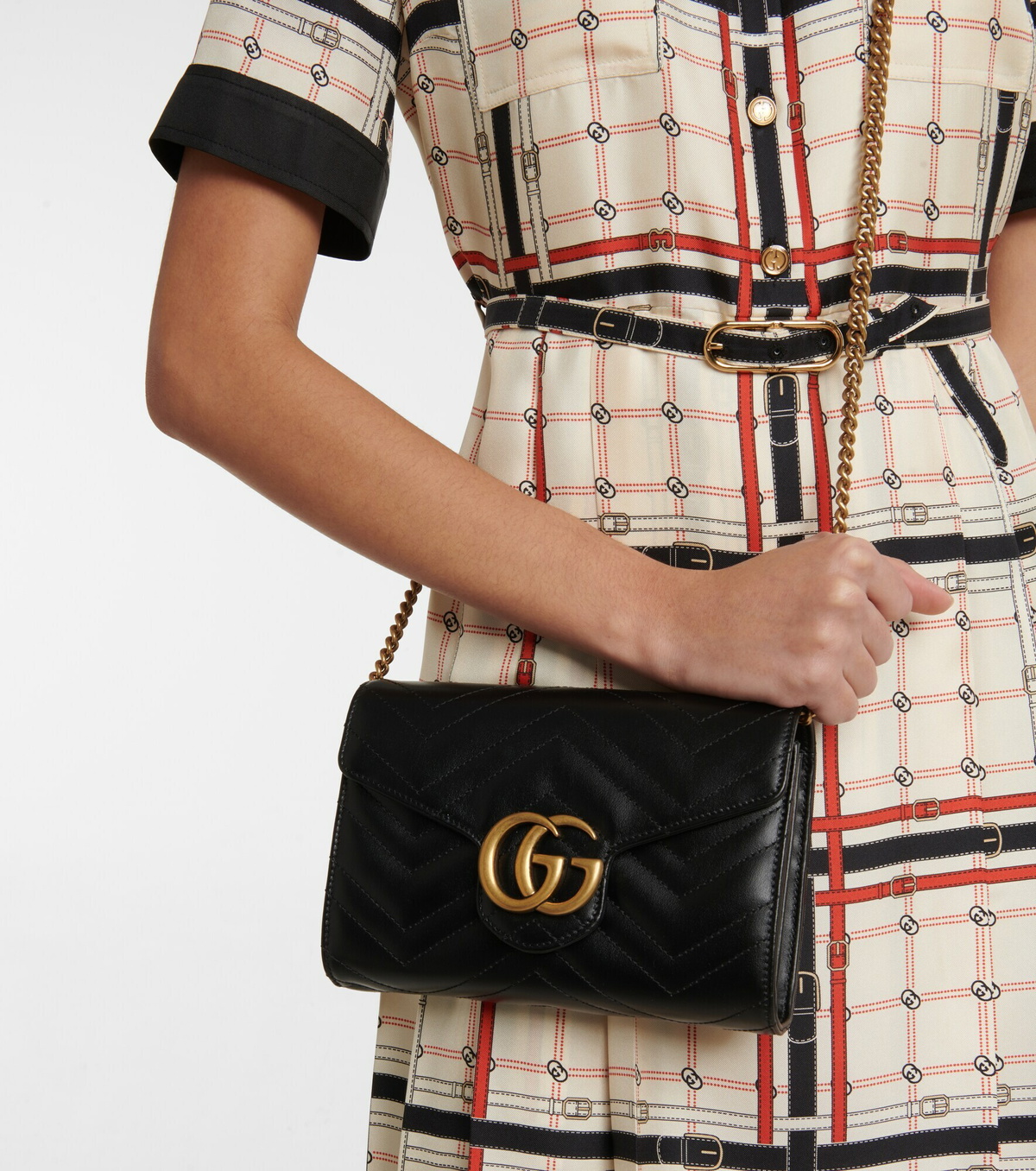 Gucci - GG Marmont leather wallet on chain Gucci