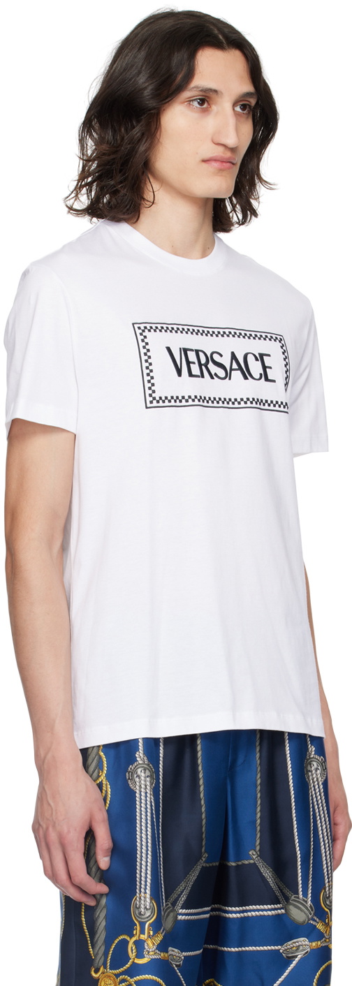 Versace White Embroidered T-Shirt Versace