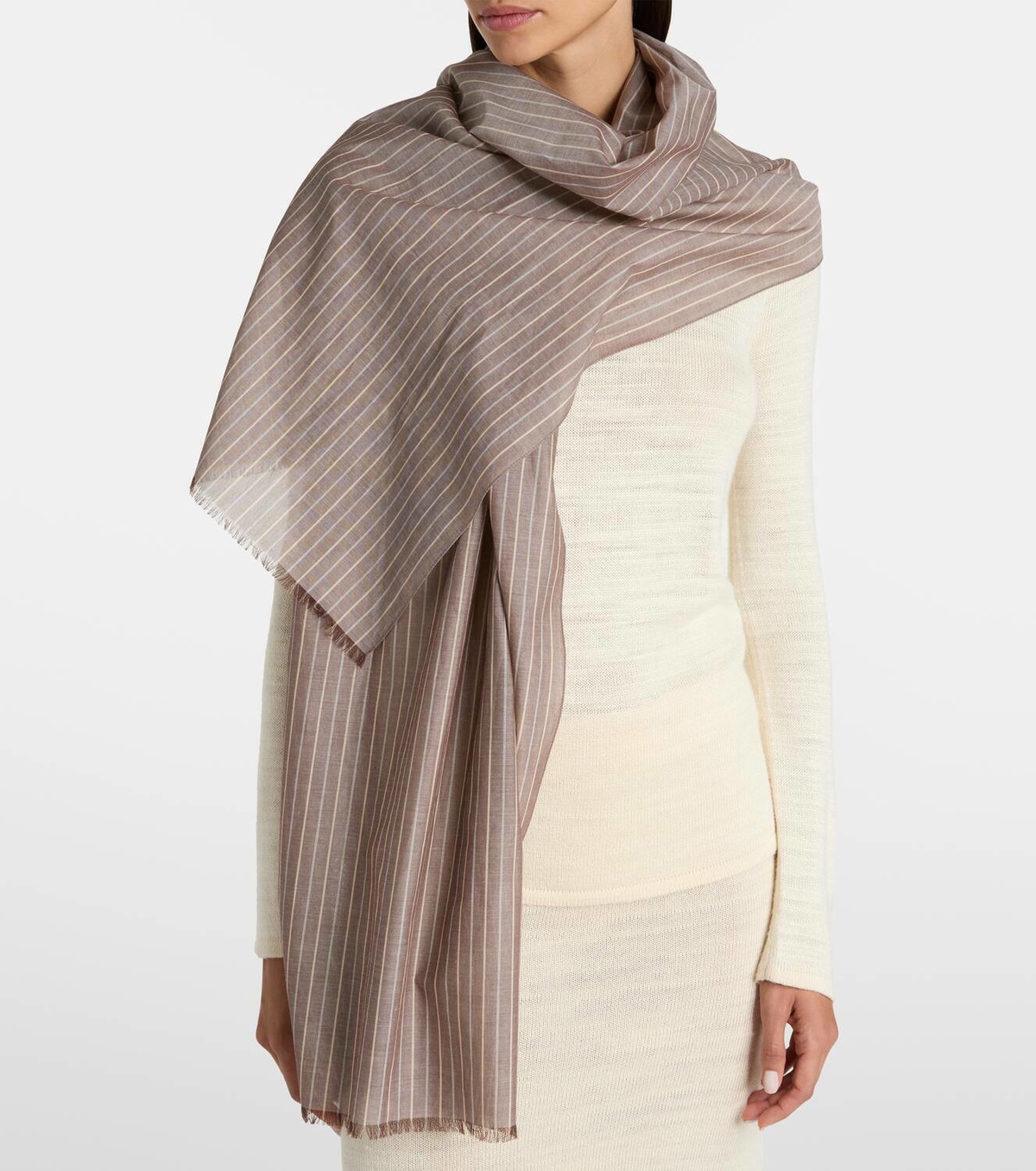 The Row Guel striped cotton scarf The Row