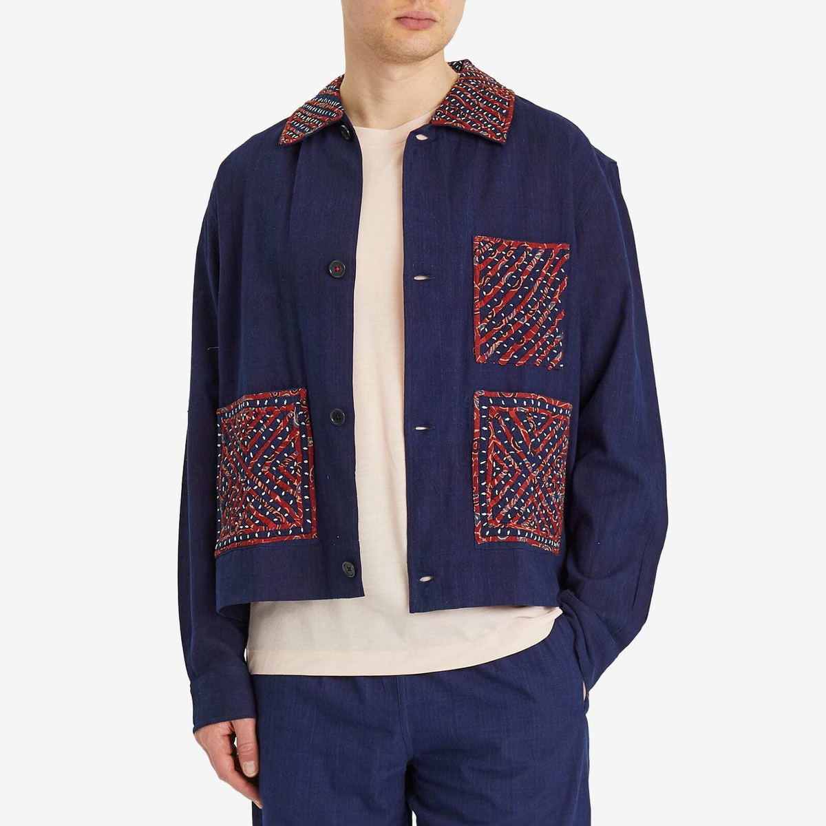 Kardo Men's Bodhi Patchwork Jacket in Navy Kardo