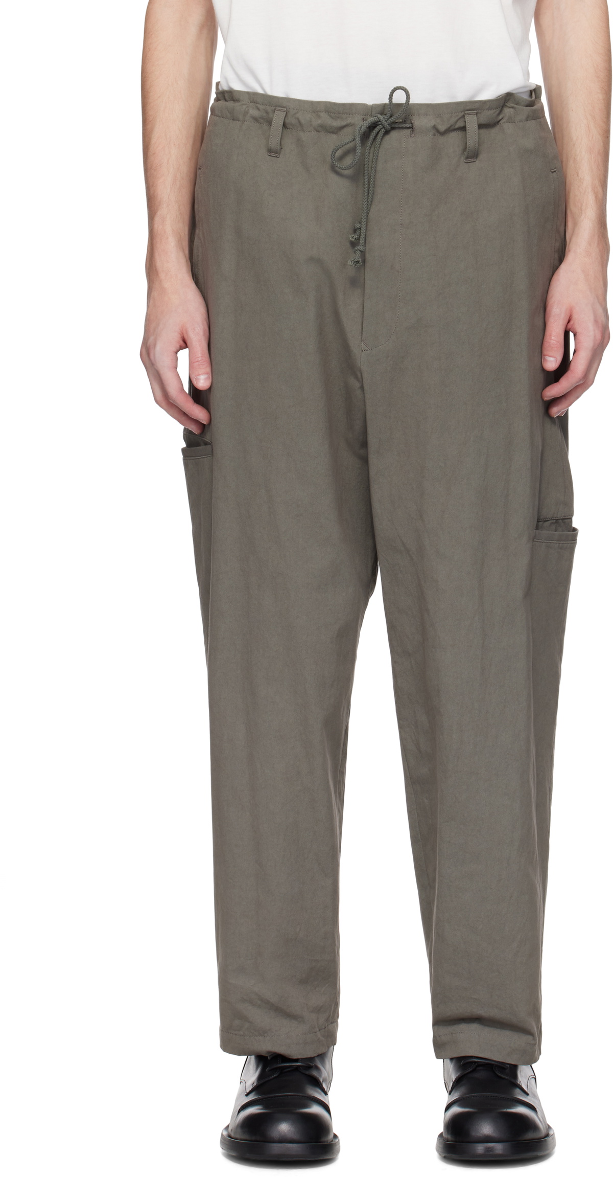 Y's For Men Gray Cotton Cargo Pants Y's For Men