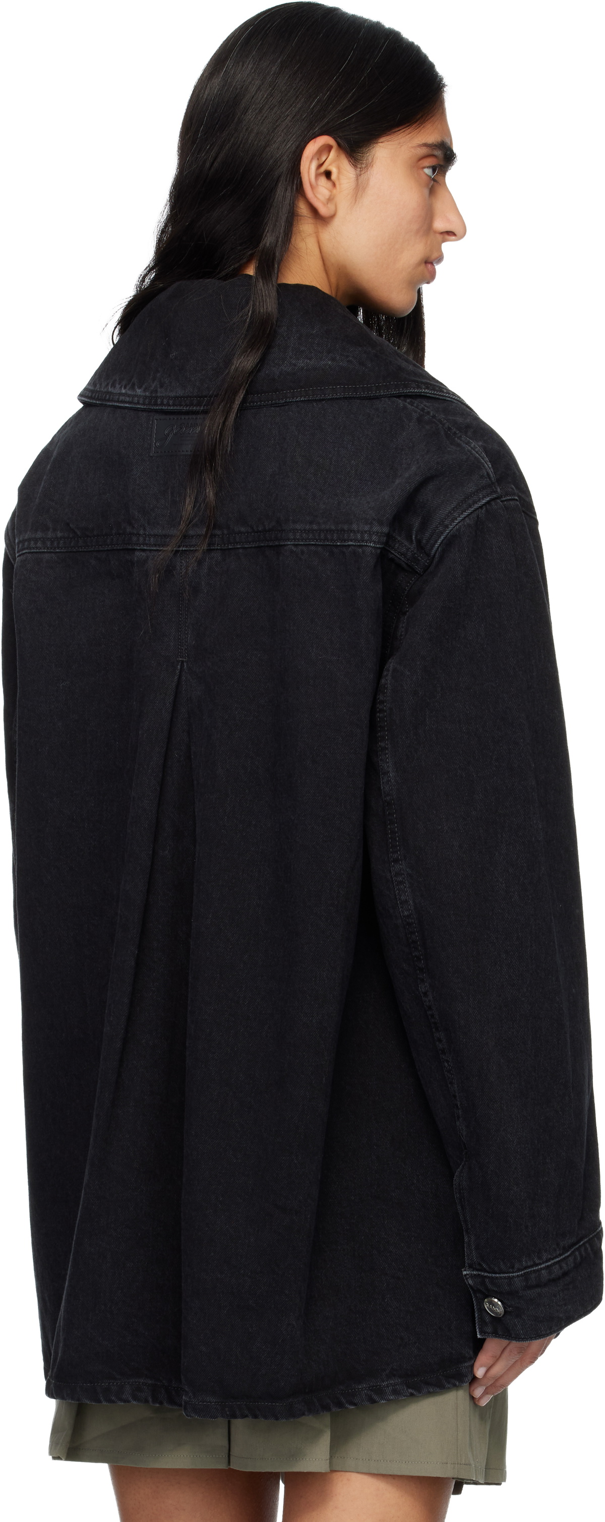 GANNI Black Washed Denim Jacket GANNI