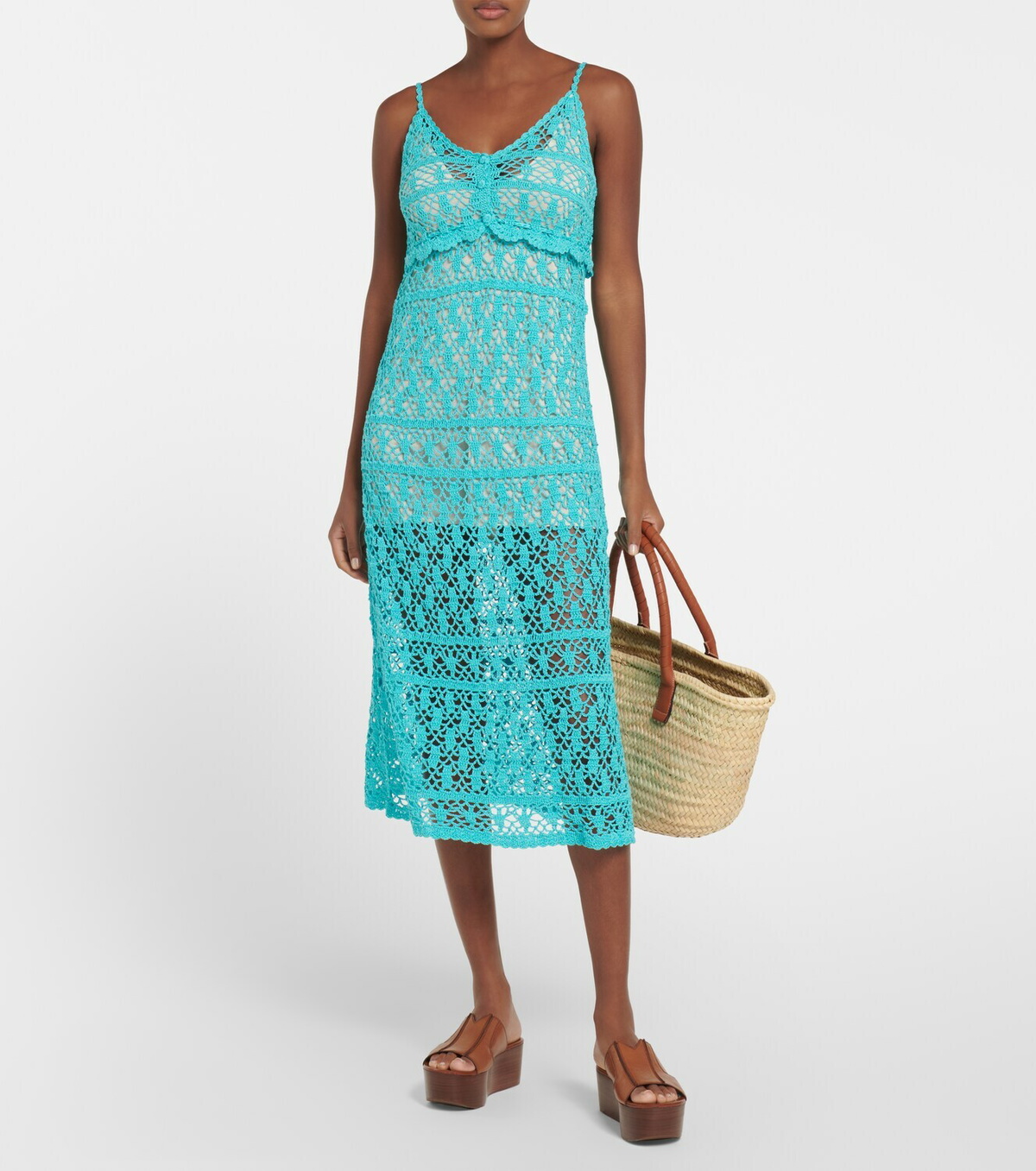 Anna Kosturova Bianca crochet cotton midi dress Anna Kosturova