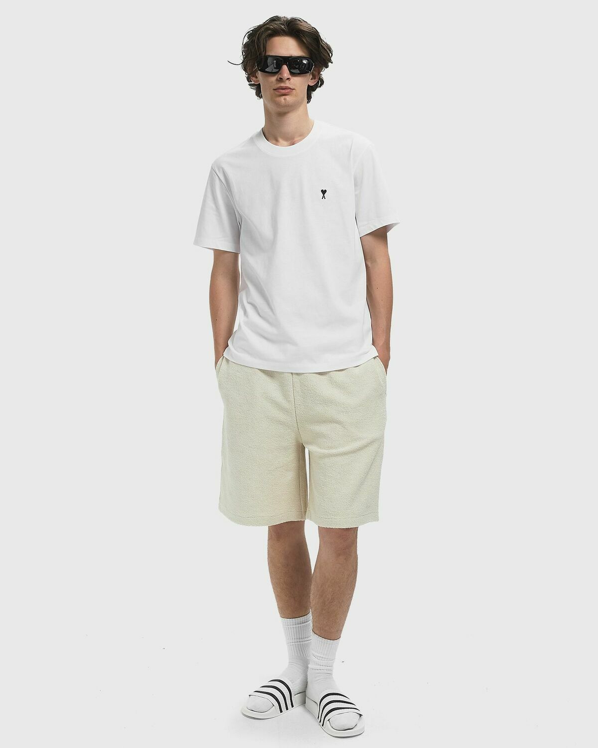 AMI Paris CONTRASTED AMI DE COEUR TEE White Mens Shortsleefe AMI