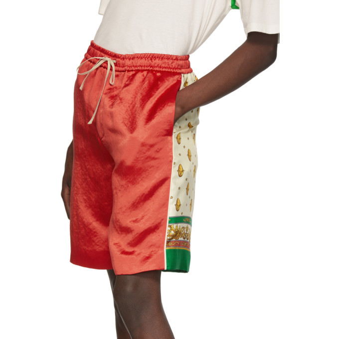 Gucci Red Bi-Material Print Shorts Gucci
