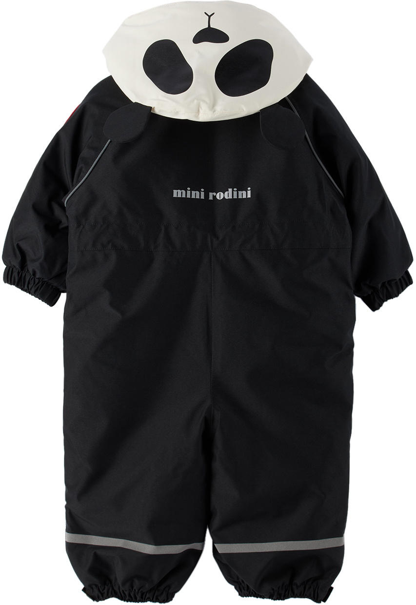 Mini Rodini Baby Black Alaska Panda Snowsuit Mini Rodini