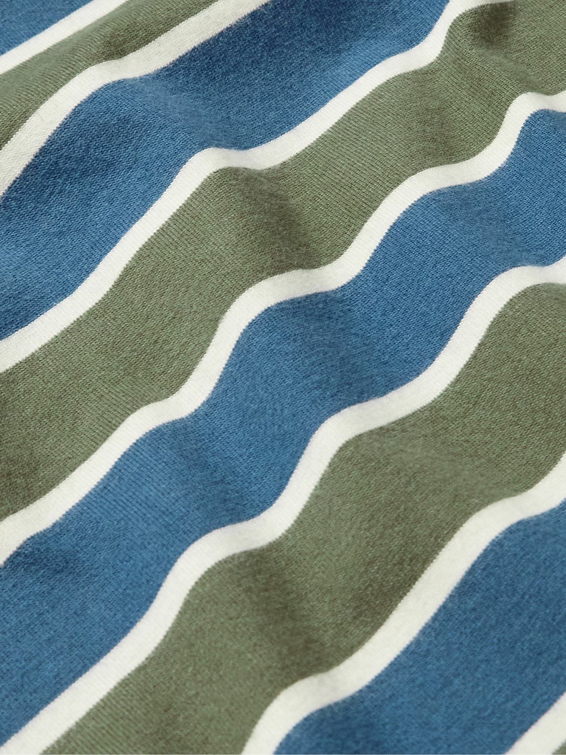 Mr P. - Striped Cotton-Jersey T-Shirt - Blue Mr P.