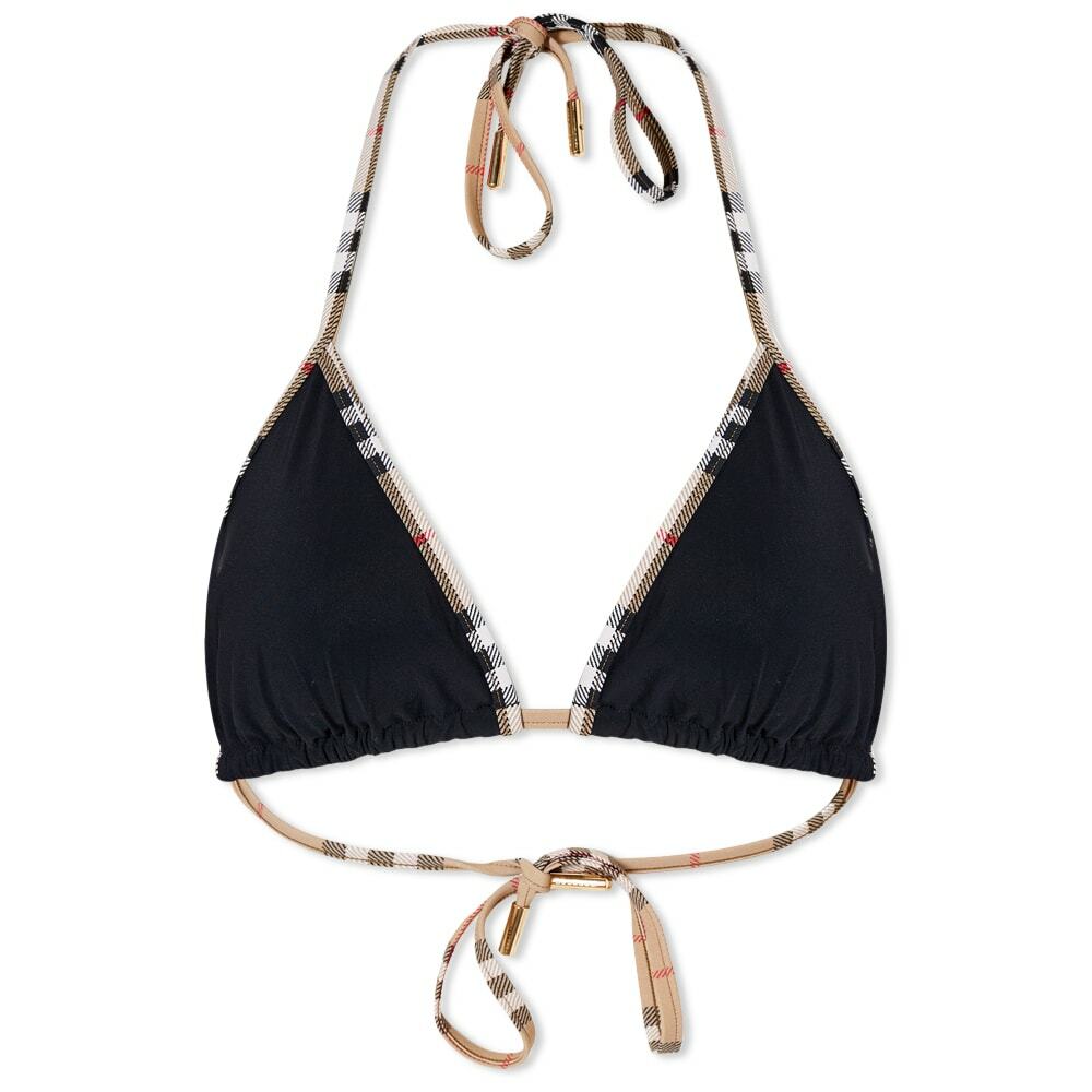 Burberry Women's Check Strap Bikini in Black Burberry