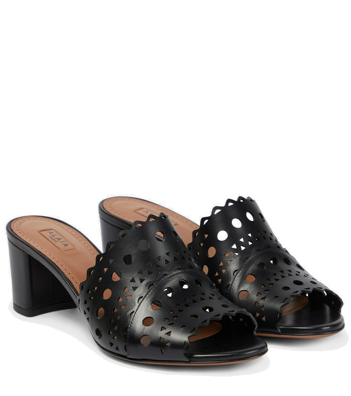 Alaïa Laser-cut leather mules ALAÏA
