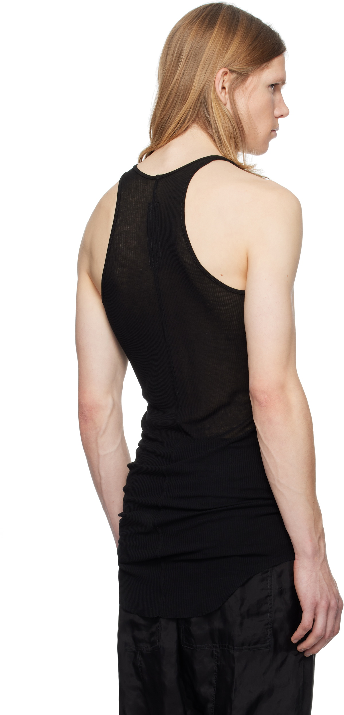 Rick Owens Black Hollywood Basic Rib Tank Top Rick Owens