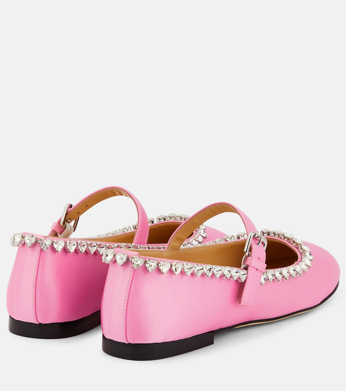 Mach & Mach Audrey embellished satin ballet flats MACH & MACH