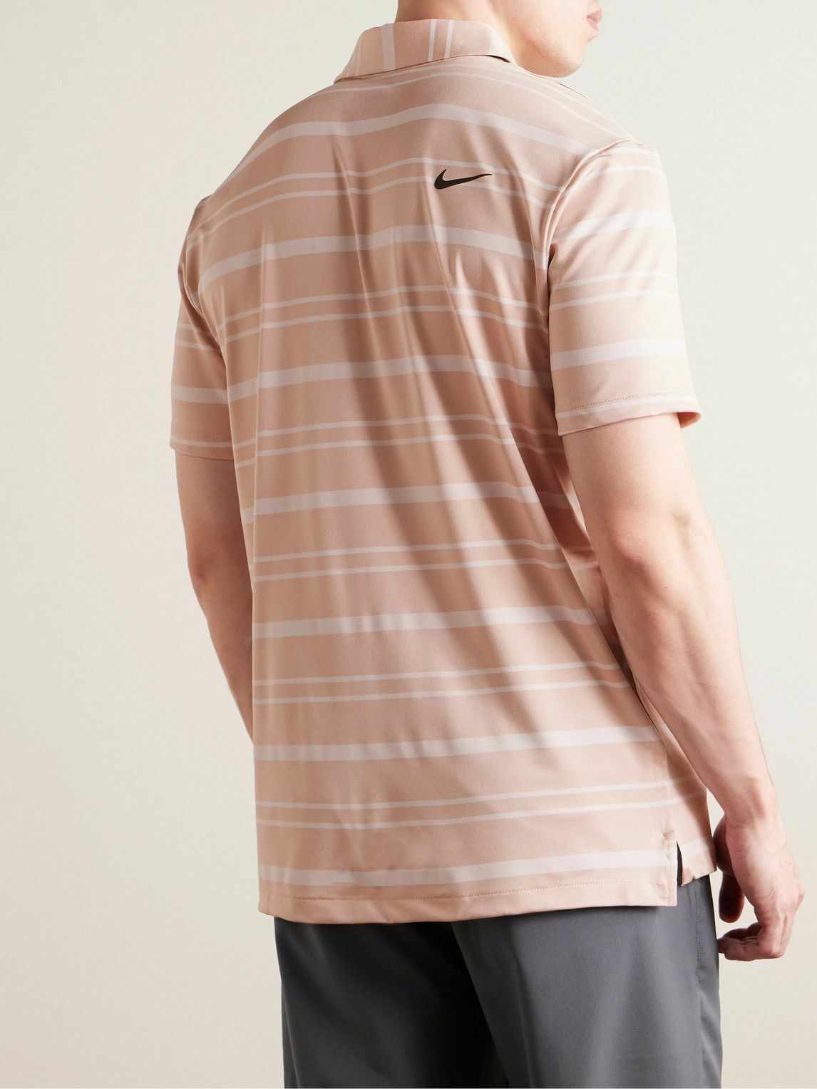 Nike Golf - Tour Striped Dri-FIT Golf Polo Shirt - Pink Nike Golf