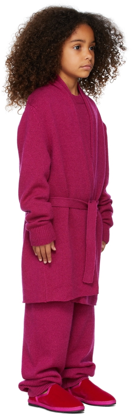 The Row Kids Pink Cashmere Huey Cardigan The Row