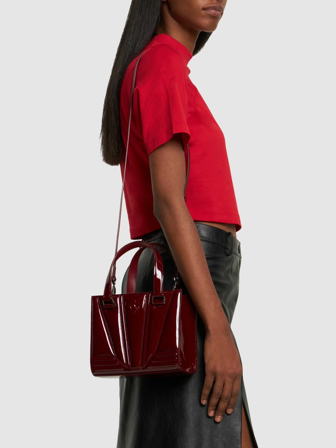 FERRARI - Mini Varnished Leather Tote Bag Ferrari