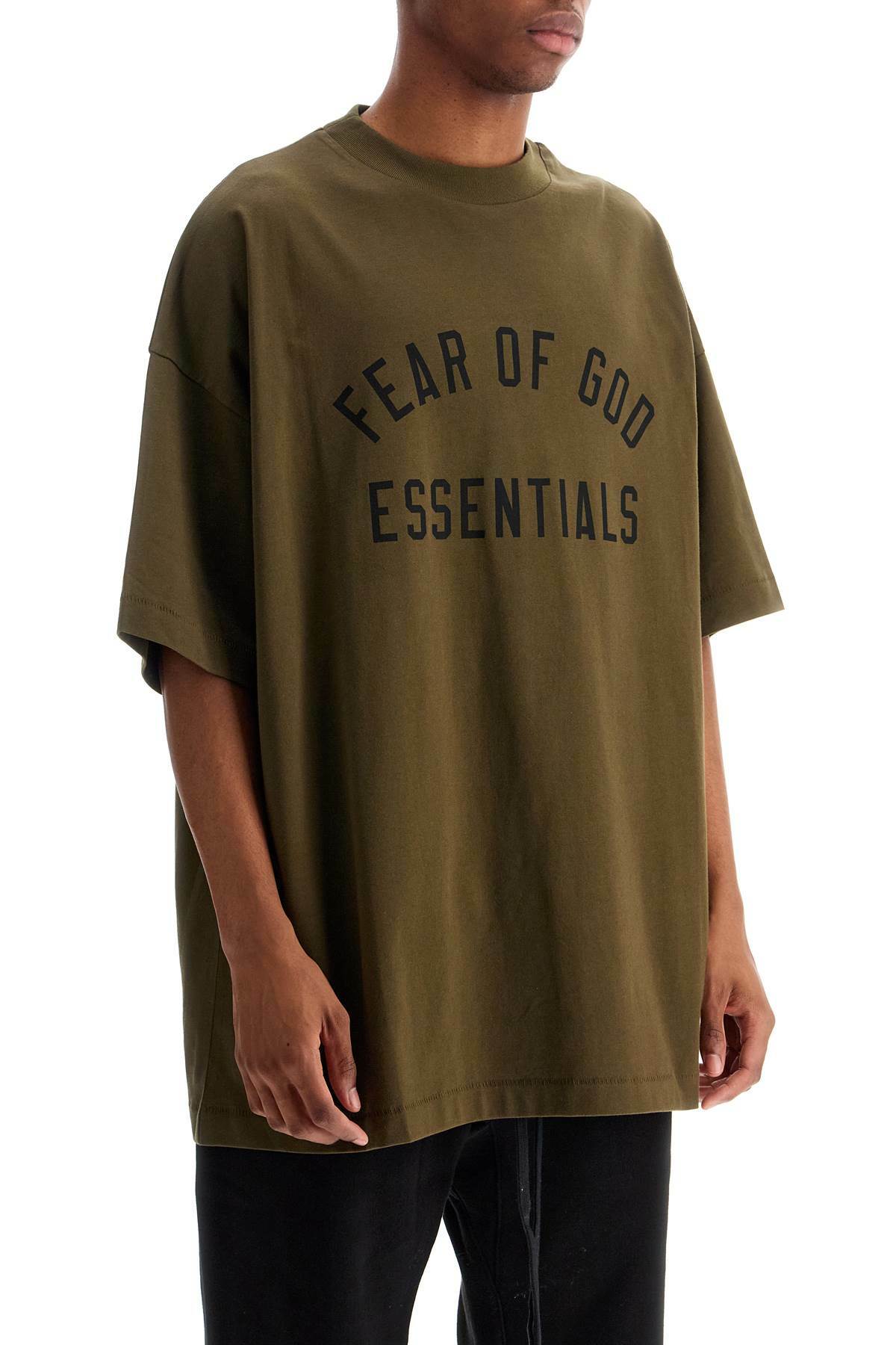FEAR OF GOD ESSENTIALS jersey crewneck tee Khaki Fear Of God Essentials