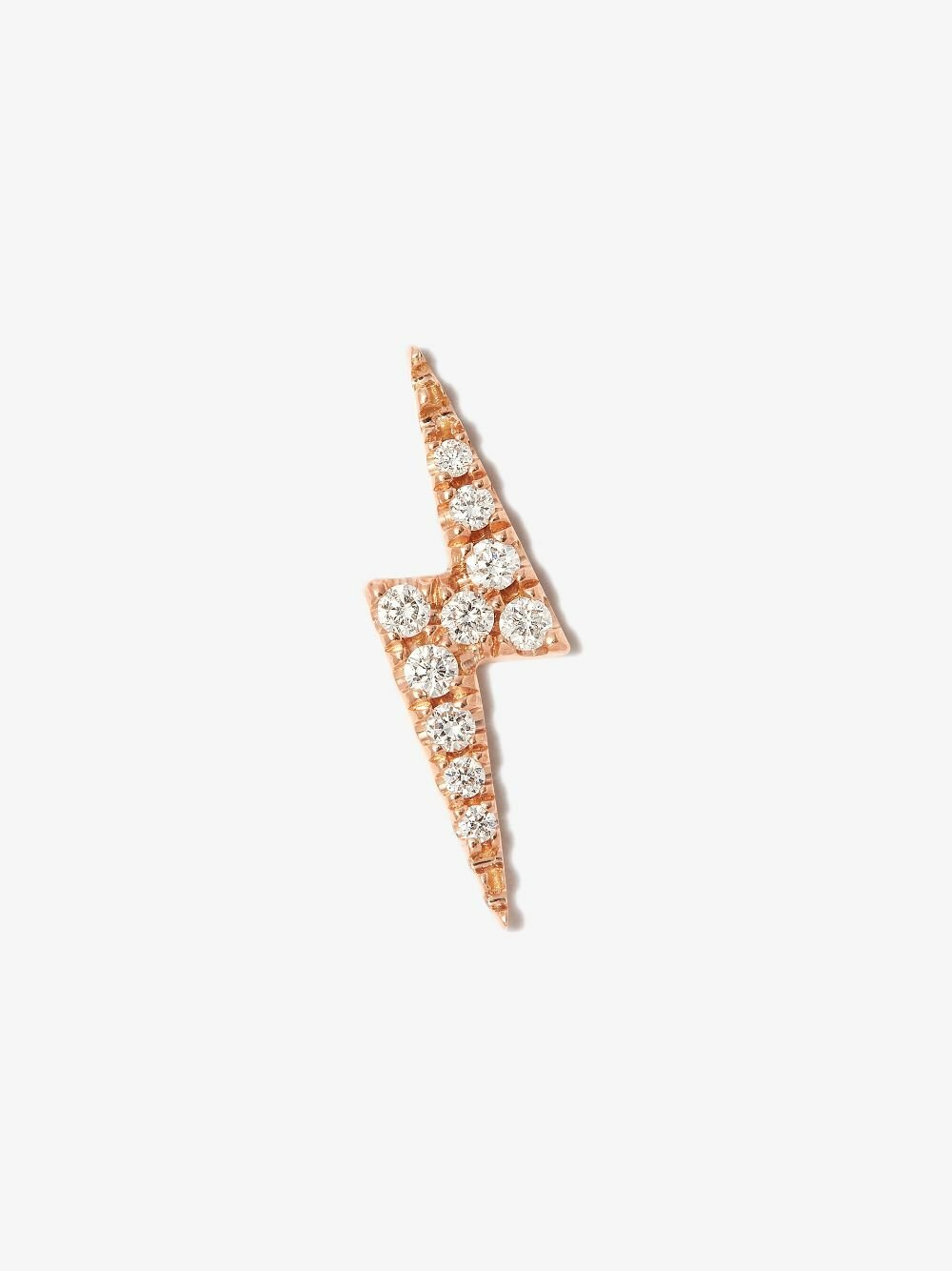 MARIA TASH 18K Rose Gold Lightning Bolt Diamond Earring Maria Tash