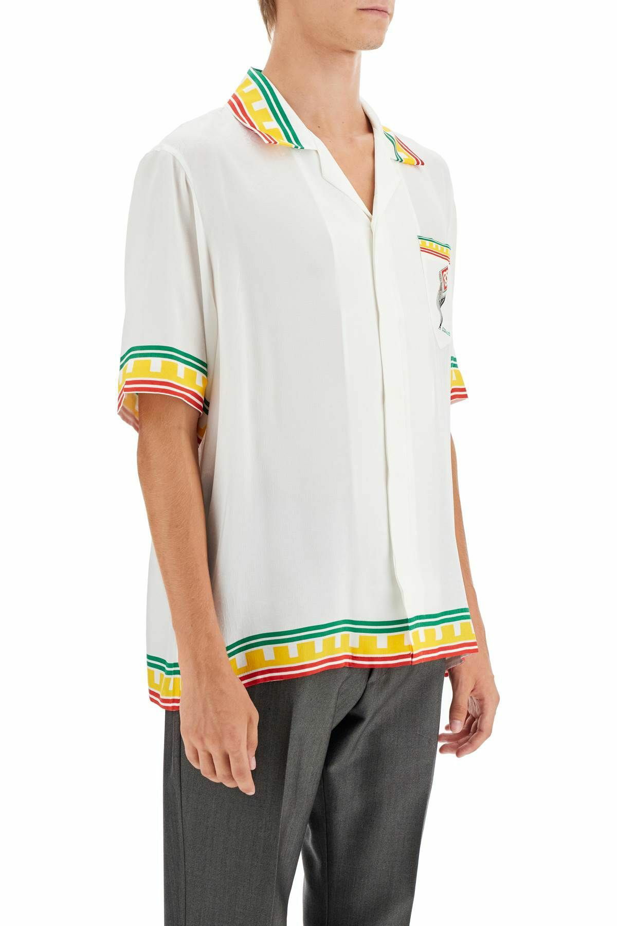 CASABLANCA silk leaning column shirt White Casablanca