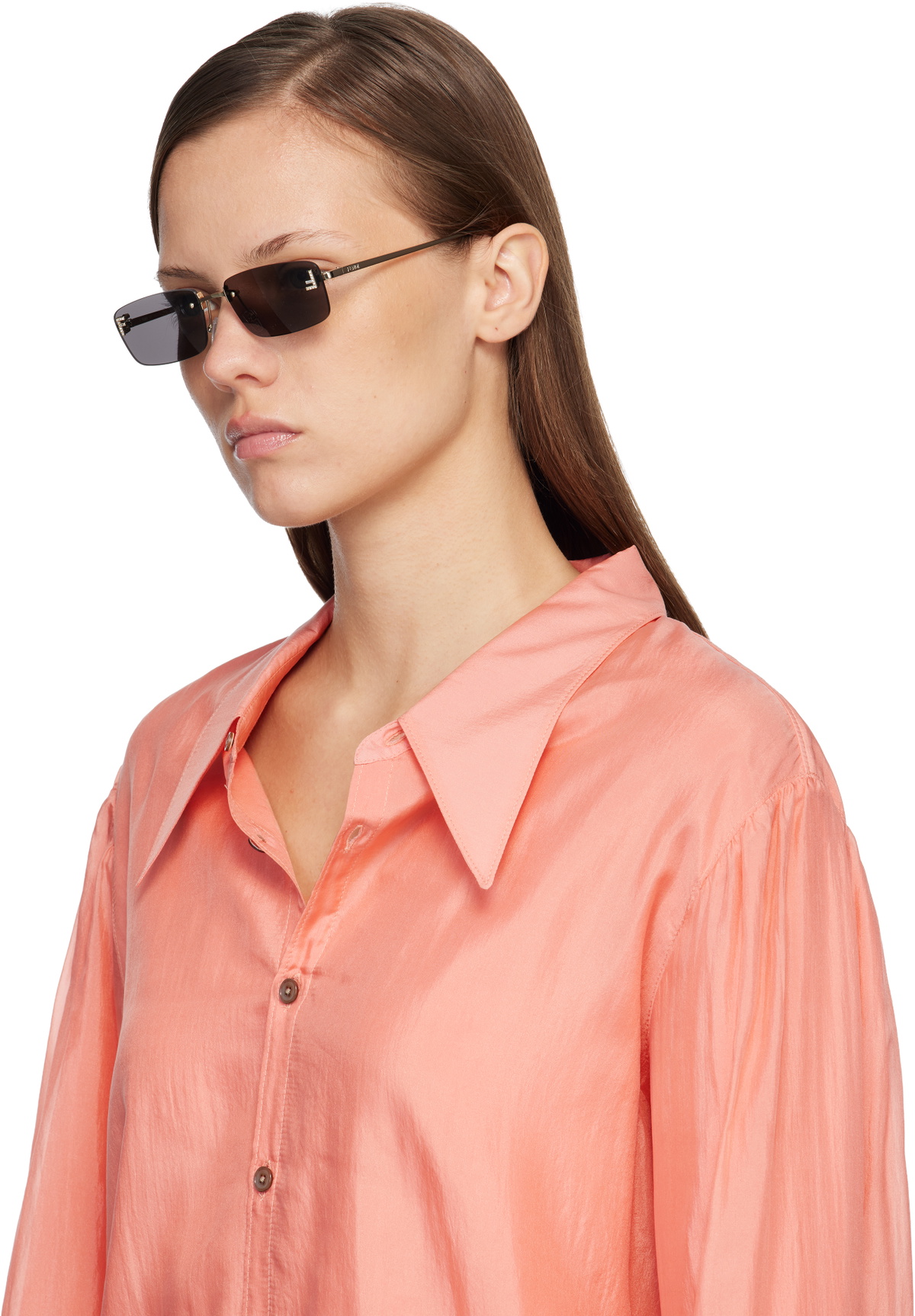 Fendi Gold 'Fendi First' Crystal Sunglasses Fendi