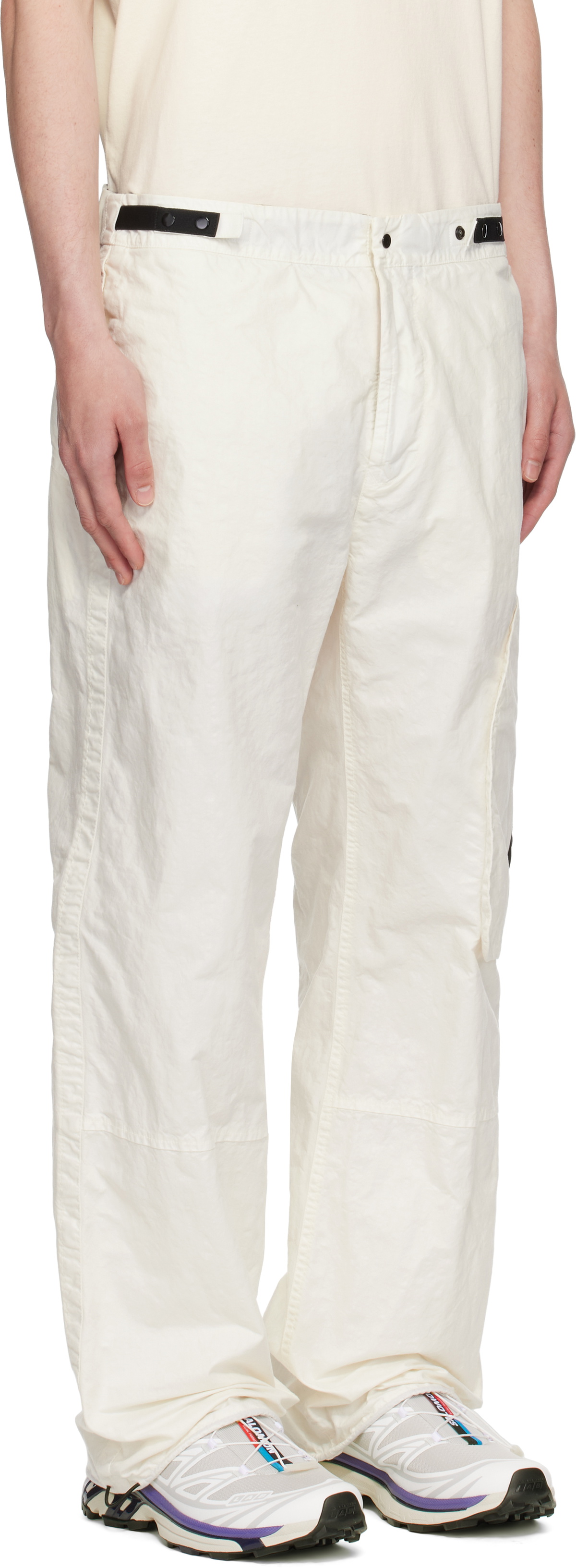 Stone Island Off-White Organic Look Nylon Panama-TC Cargo Pants Stone ...