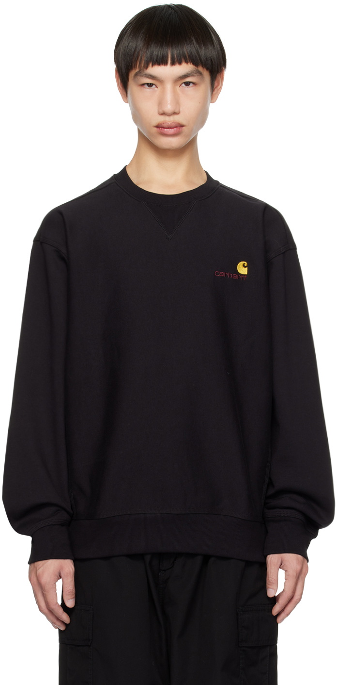 Carhartt Work In Progress Black American Script Sweatshirt Carhartt WIP