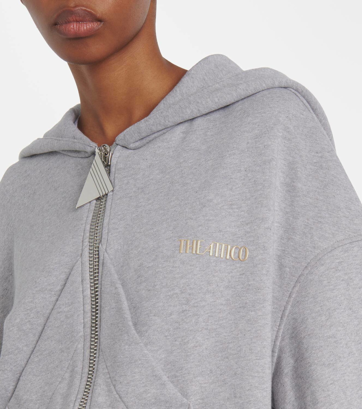 The Attico Logo cotton fleece hoodie The Attico