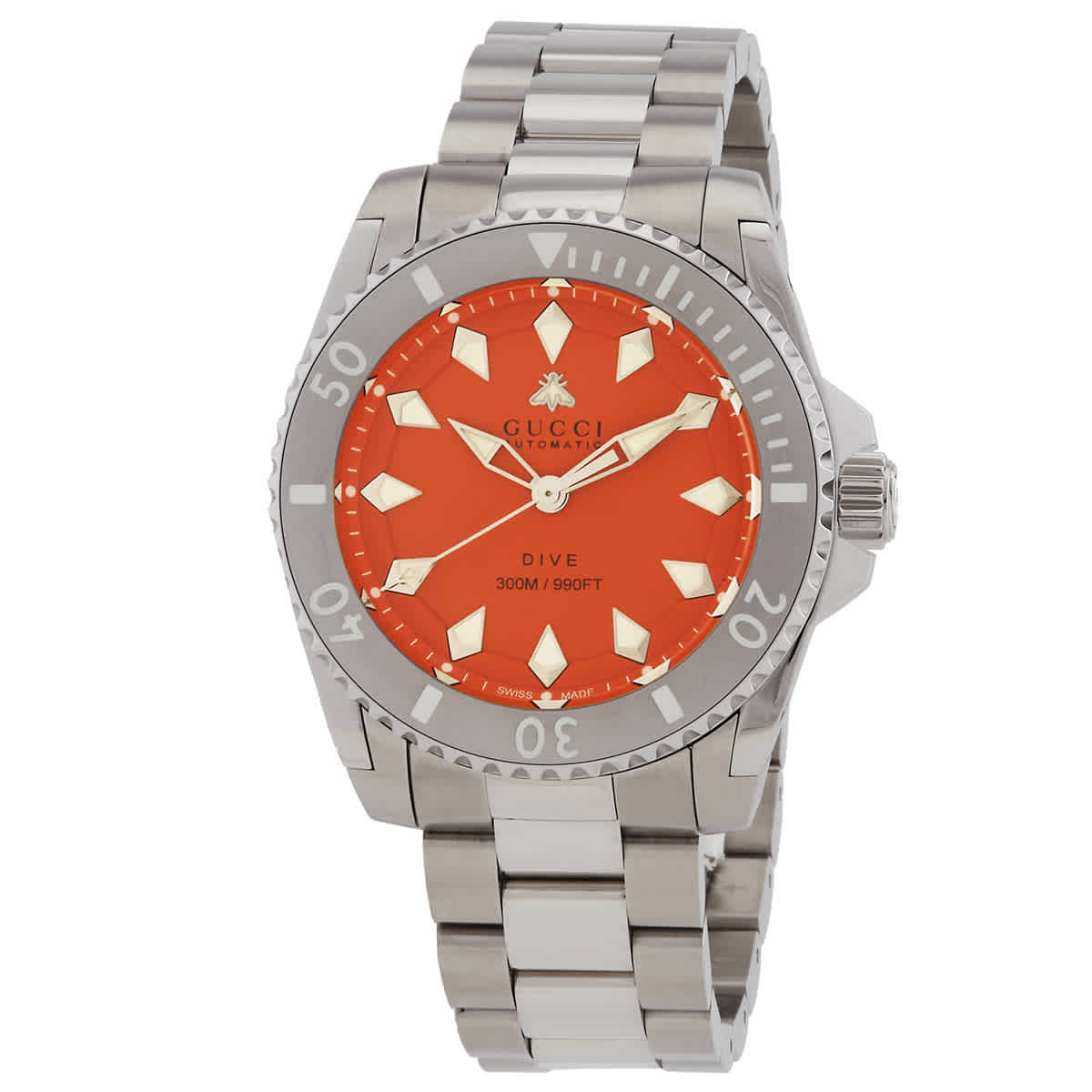 Gucci Dive Automatic Orange Dial Mens Watch YA136355 Gucci