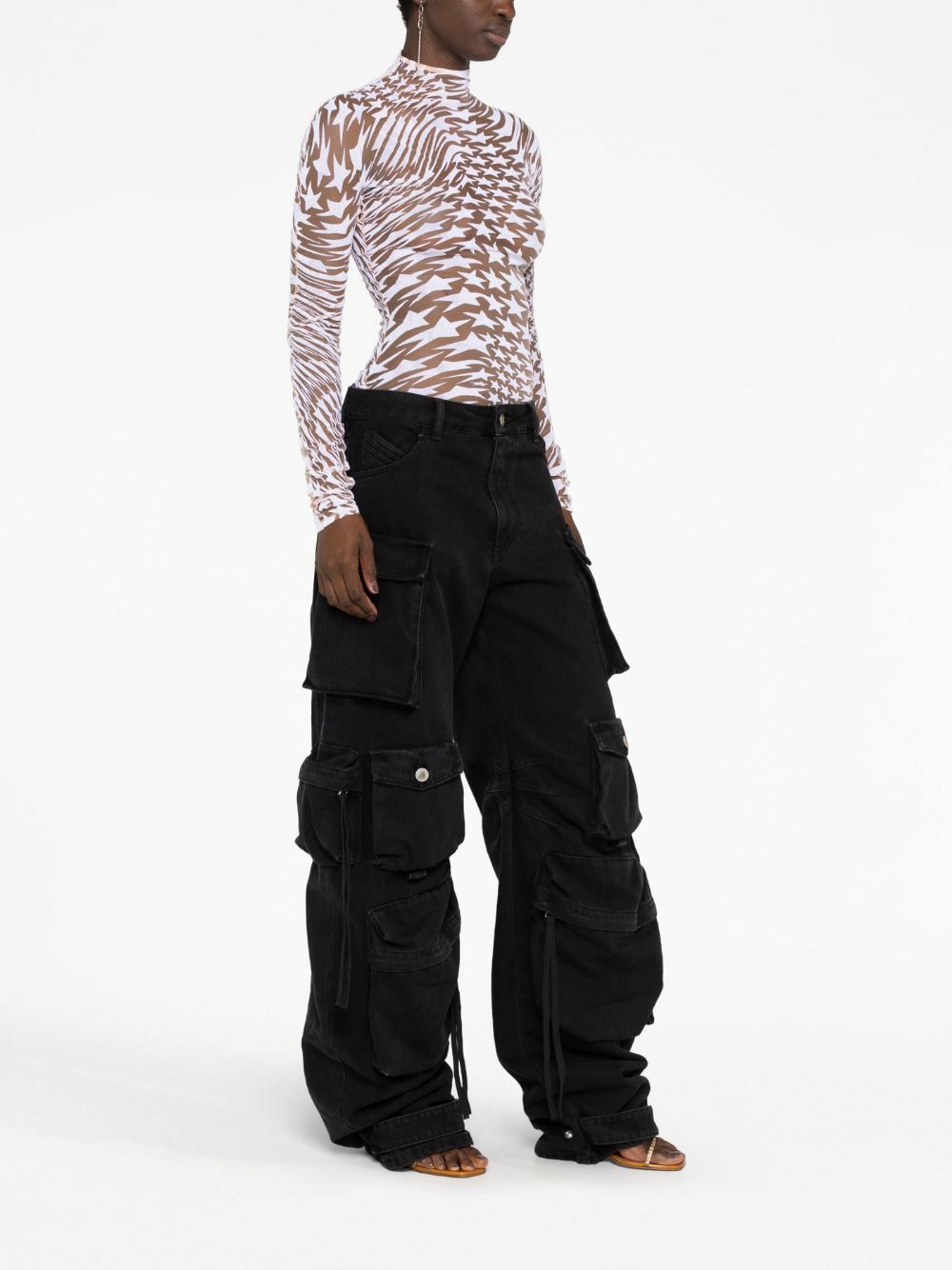 MUGLER - Printed Long Sleeve Top Mugler
