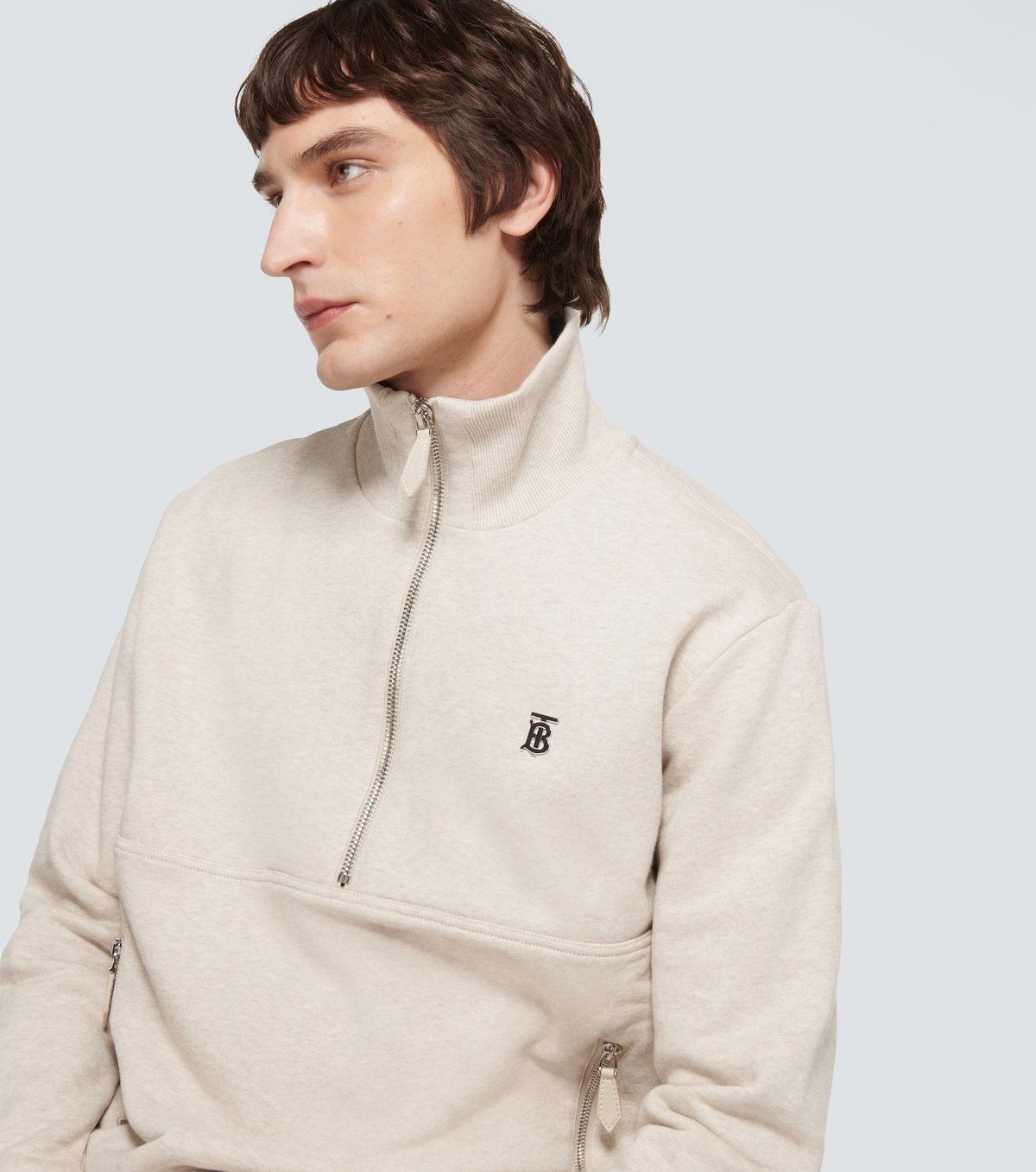 Burberry - Cotton and cashmere zipped sweater Burberry